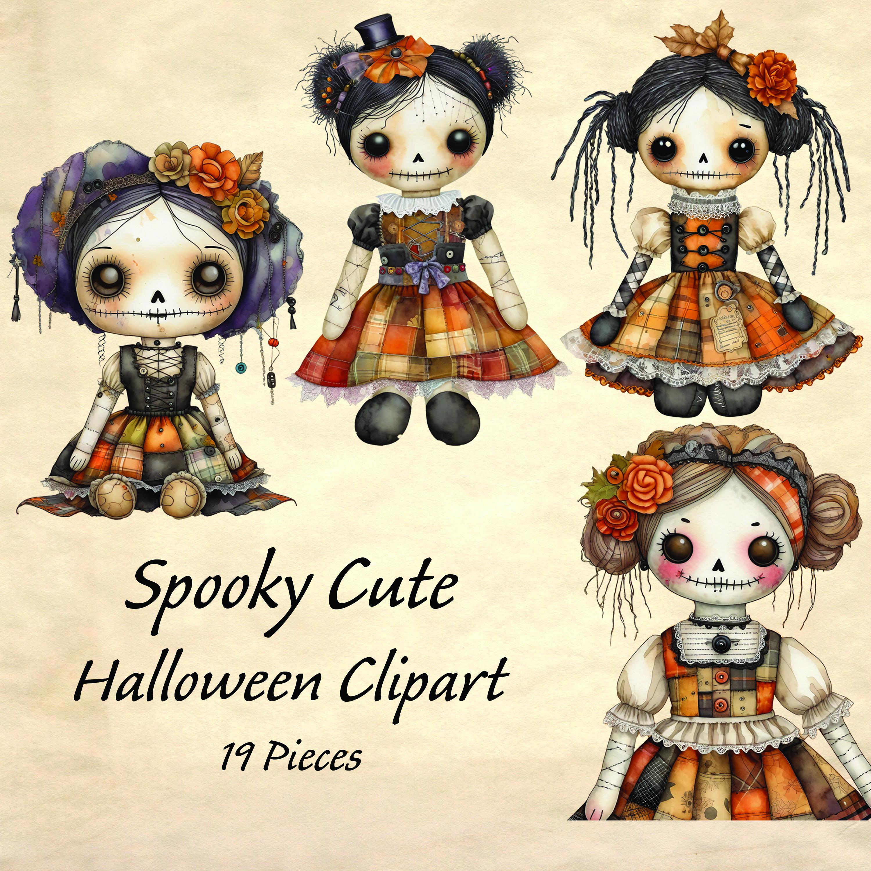 Fall Voodoo Ragdoll Clipart Pack | Spooky Cute Halloween Graphics ...