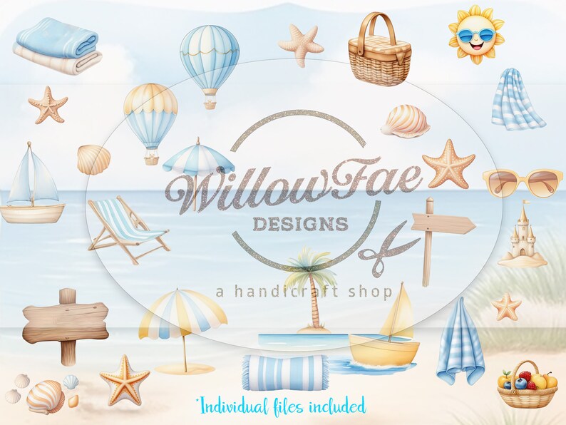 Adorable Teddy Bear at the Beach Clipart Set | Baby Boy Blue | Digital ...