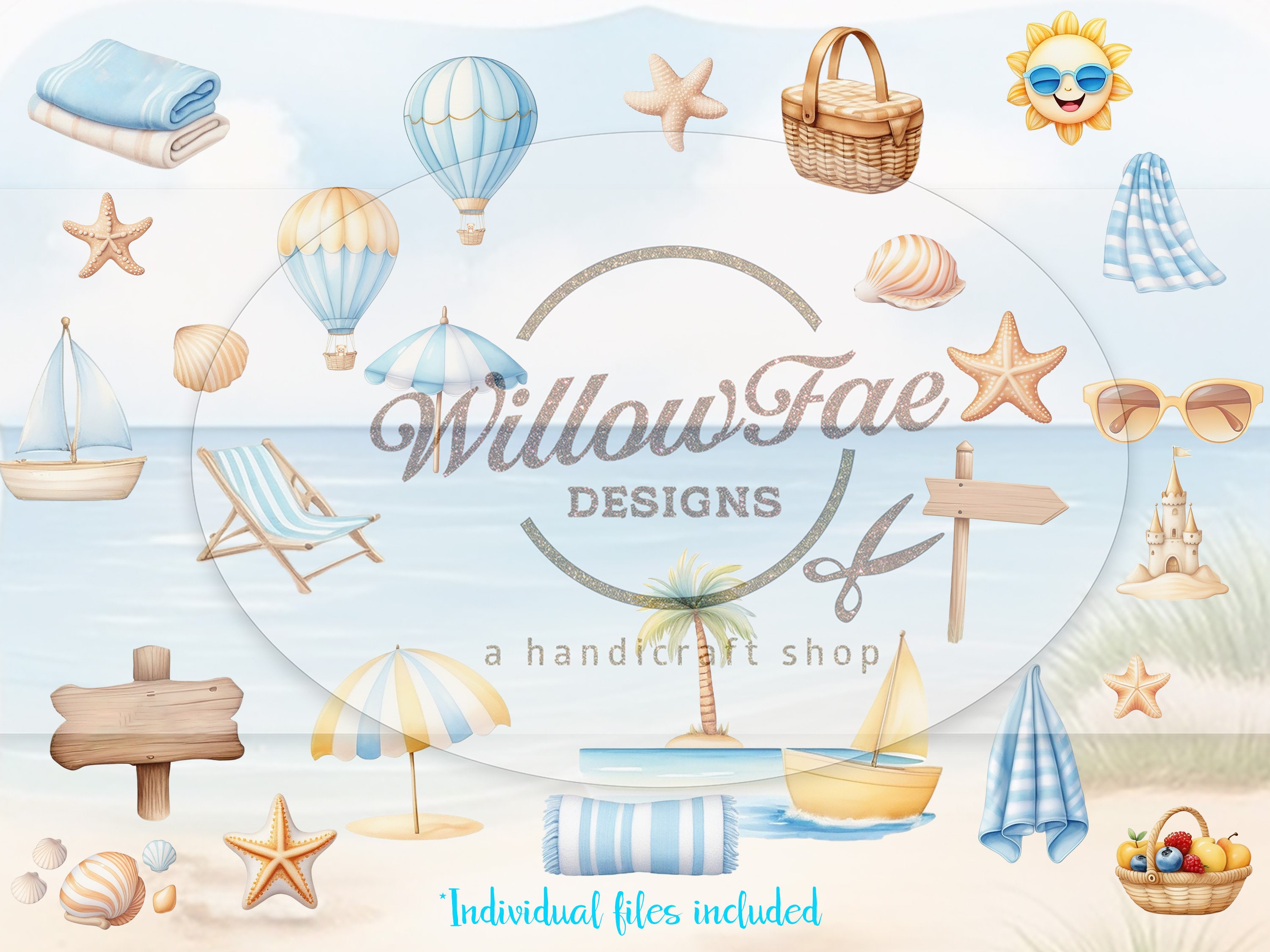 Adorable Teddy Bear at the Beach Clipart Set | Baby Boy Blue | Digital ...