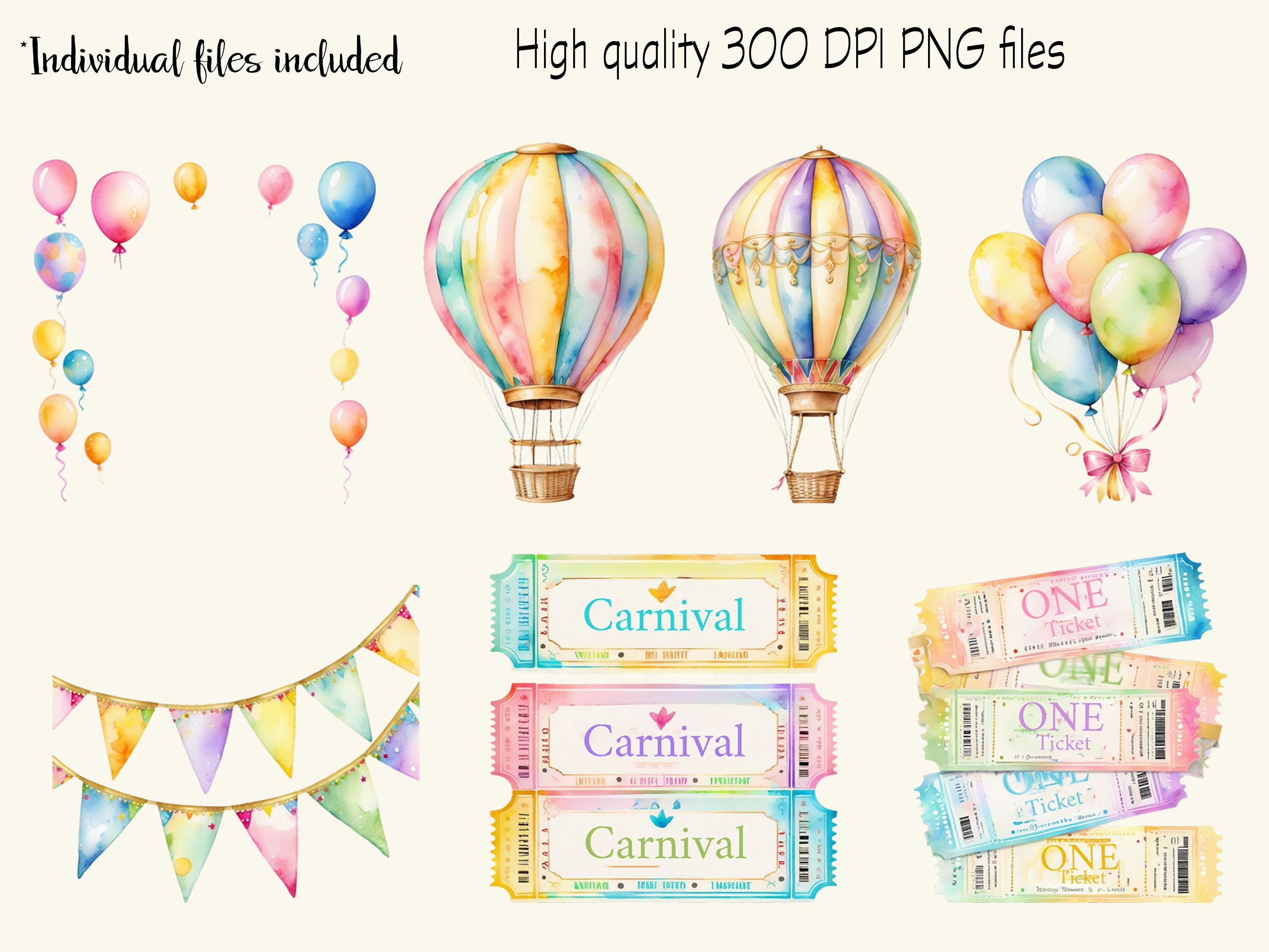 Pastel Carnival Clipart Pack | Cute Carnival Graphics | Digital ...