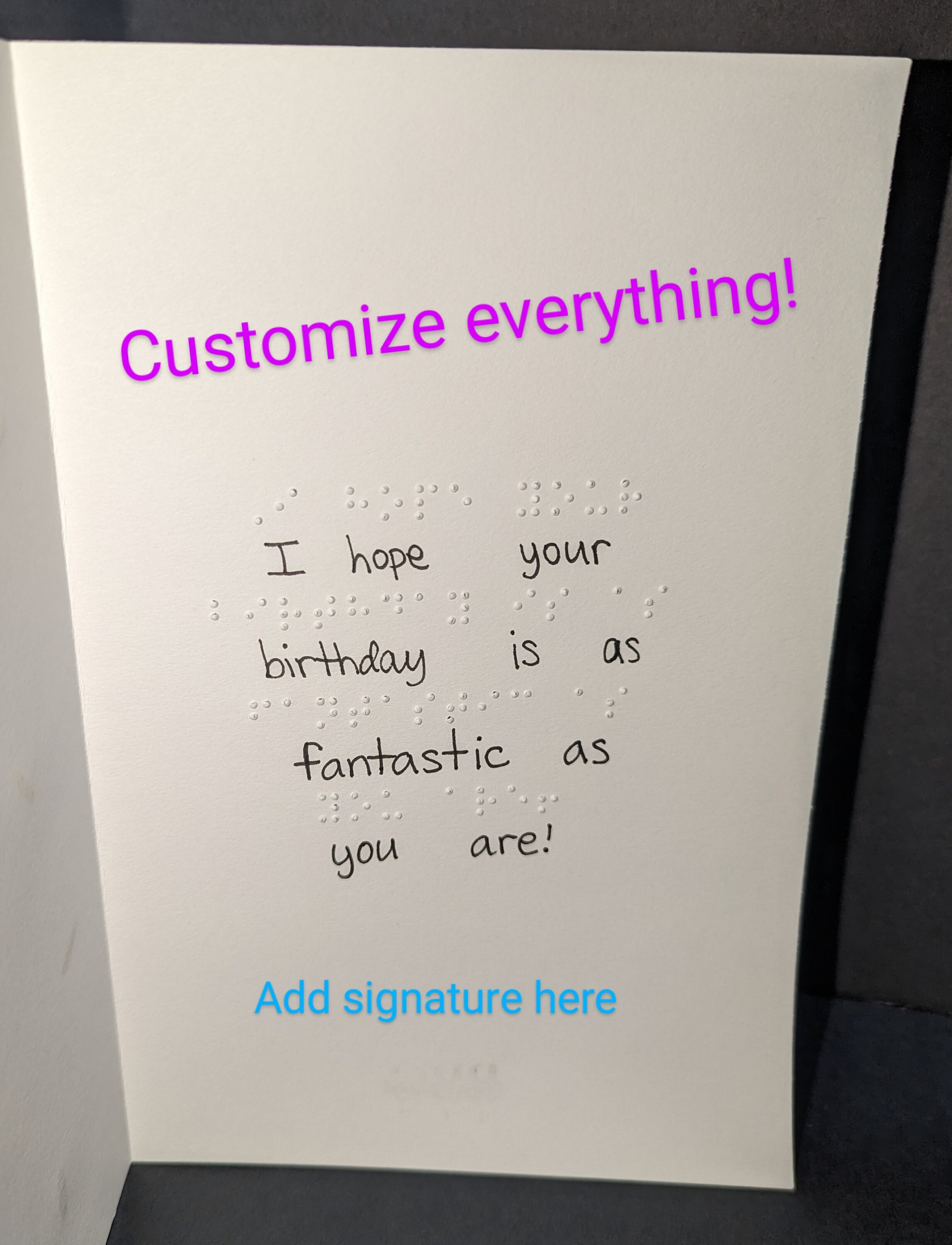 Braille Happy Birthday Cards - Etsy