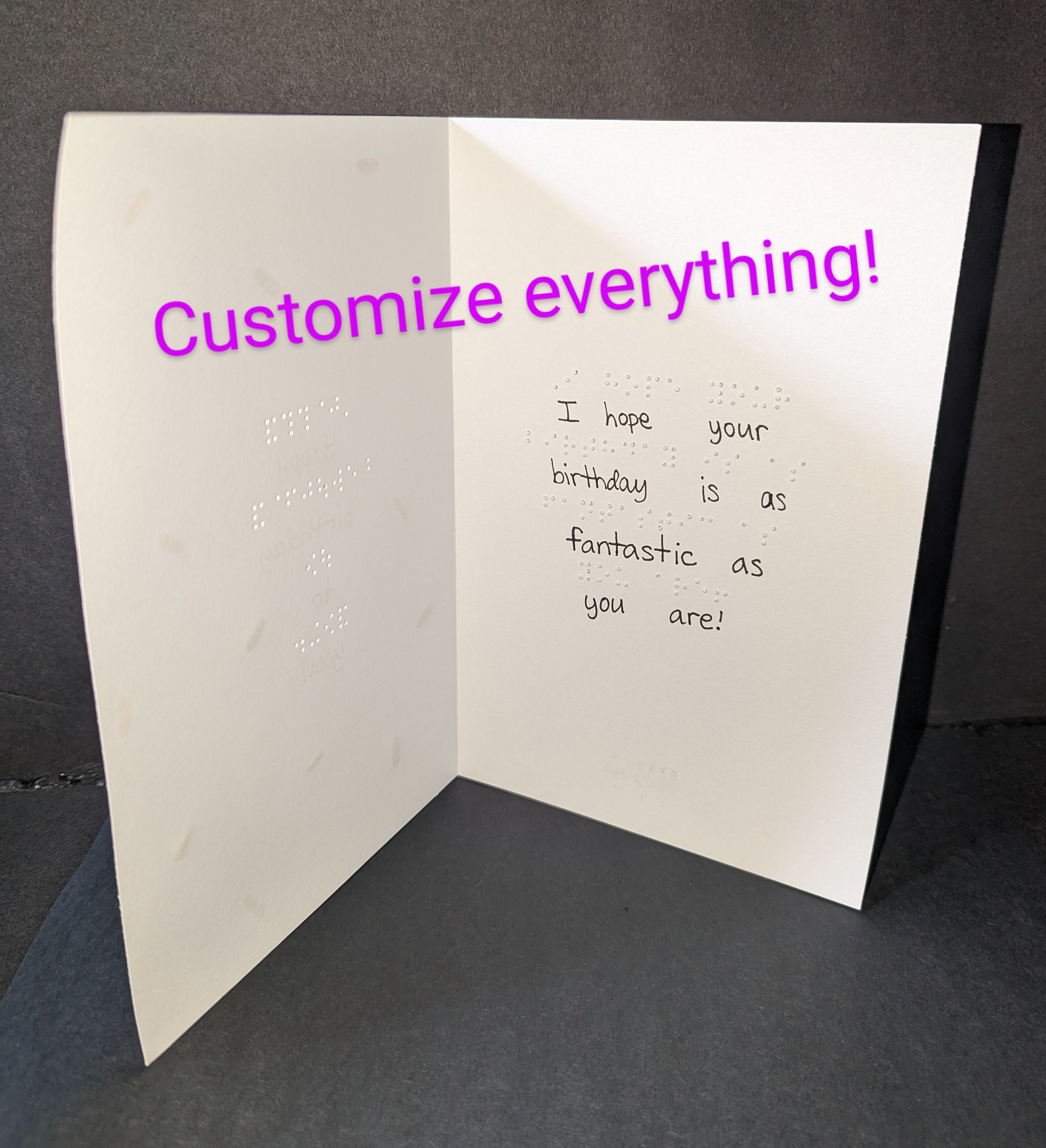 Braille Happy Birthday Cards - Etsy