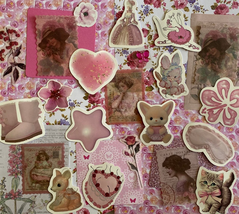 20pc Mini Junk Journal Mystery Grab Bag - Stickers - Vintage - Ephemera ...