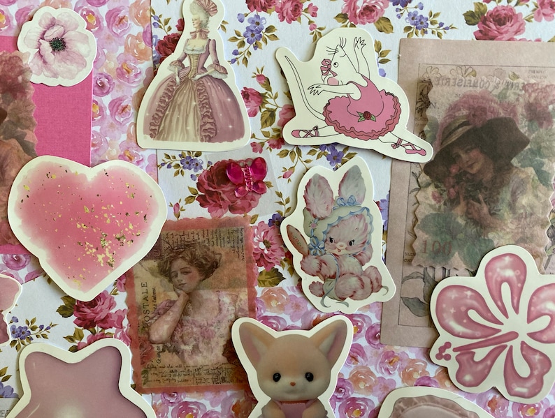 20pc Mini Junk Journal Mystery Grab Bag - Stickers - Vintage - Ephemera ...