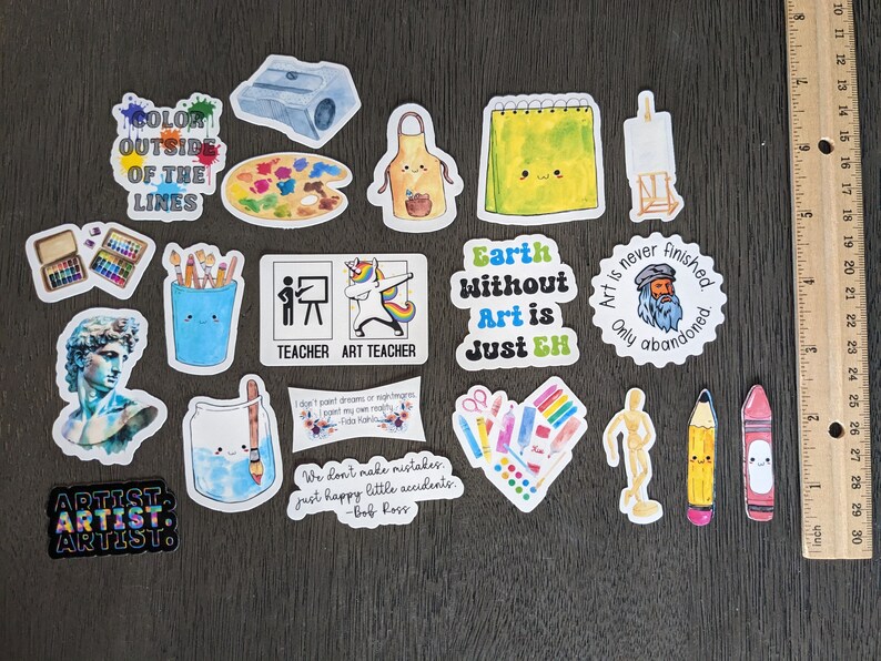 Art Teacher Sticker Bundle: Water-resistant Stickers Teacher/student ...