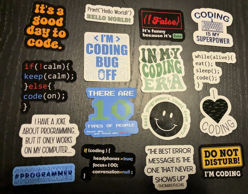 Coding/programmer CS Bundle 16 Stickers Laminated for Scratch and Water ...