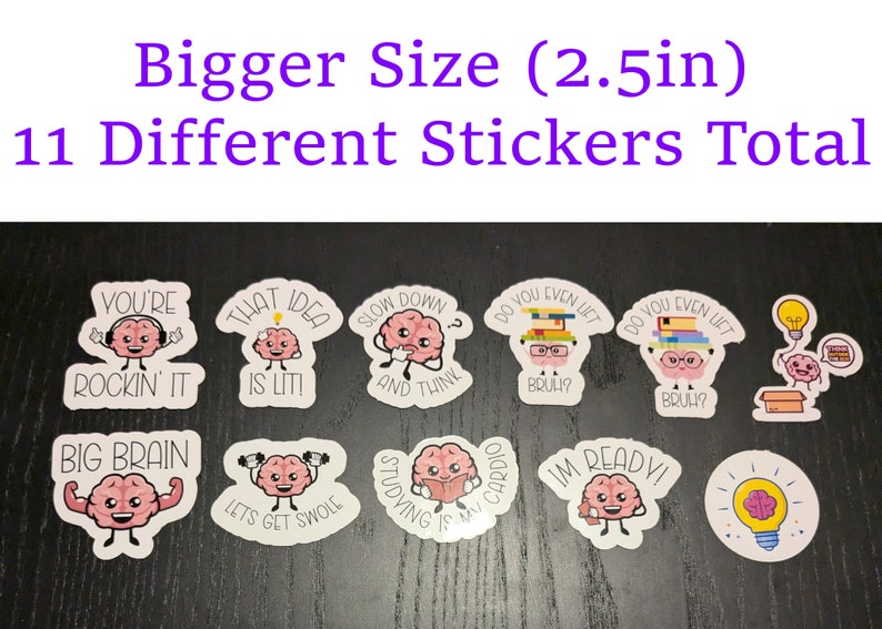 Cute Student Motivational Brains Teacher Sticker Pack-2 Sizes Available ...