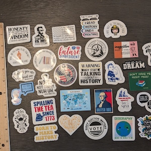 History Sticker Bundle (30 Stickers Laminated for Scratch and Water ...