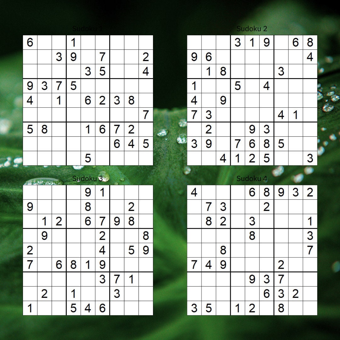 Sudoku Printable Sudoku for Kids Sudoku Books Sudoku Game Kdp Sudoku ...