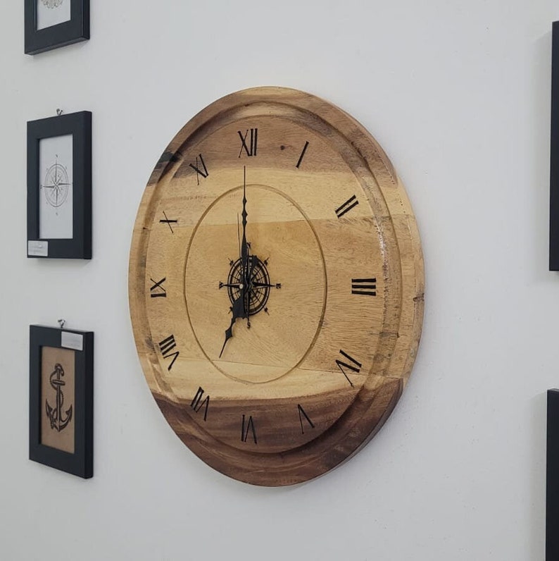 Wall Clock Wood Engraved New Design Wooden Clock Hand Craft Wall Clock ...
