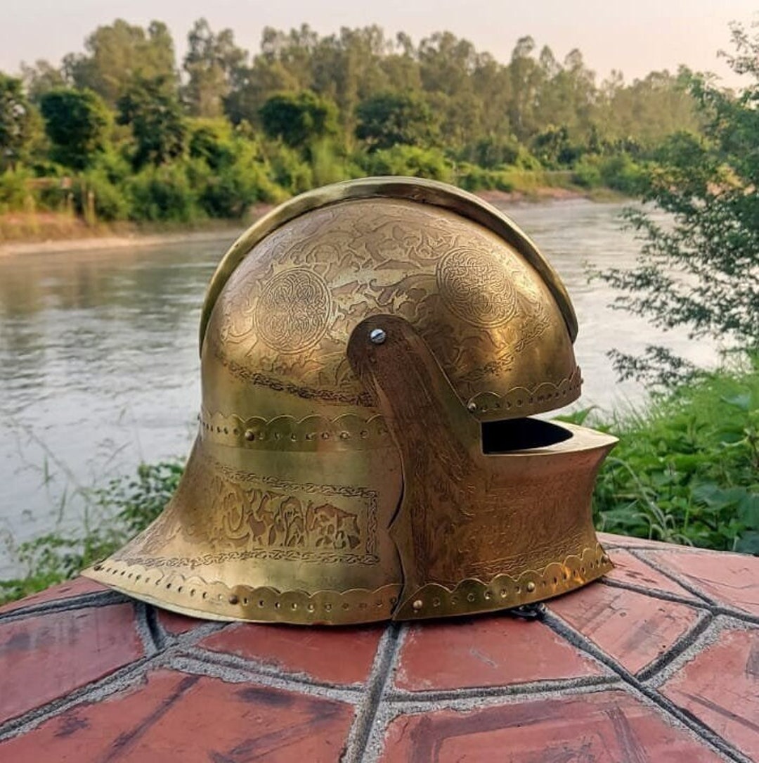 Handmade Medieval Helmet Battle-ready Medieval 16 Gauge - Etsy