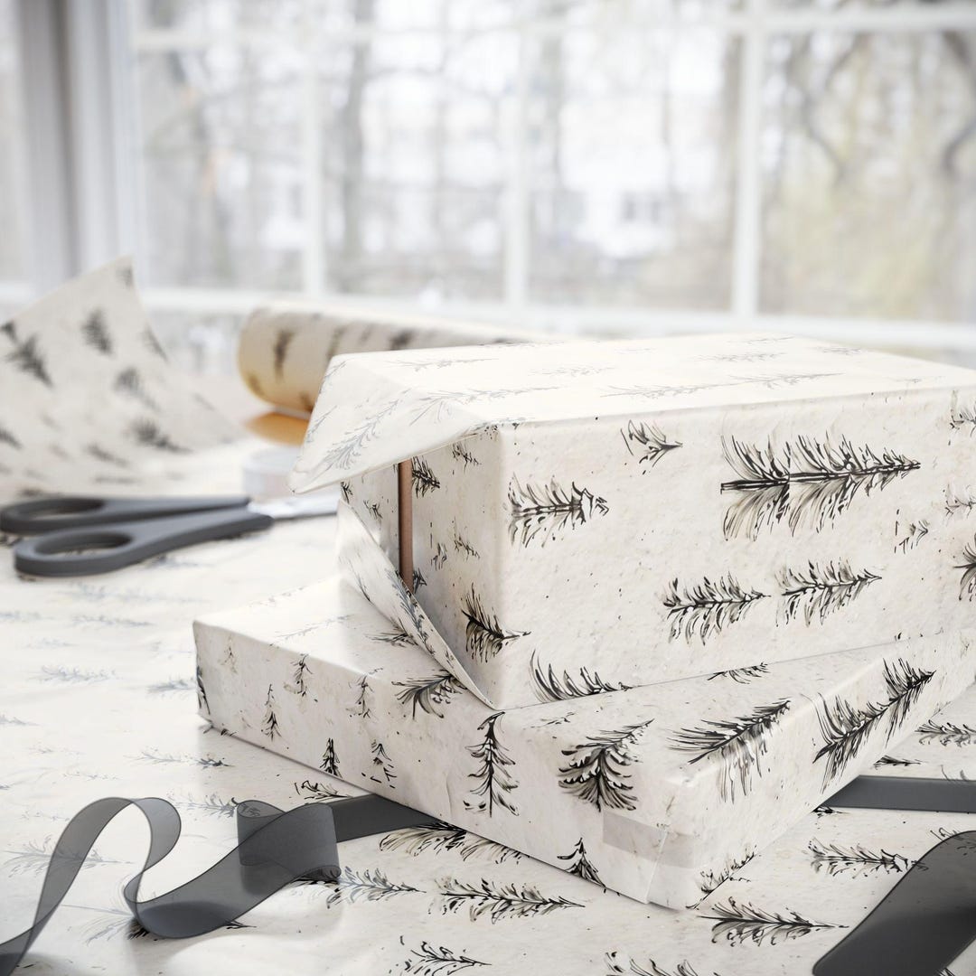 Pine Tree Wrapping Paper - Etsy