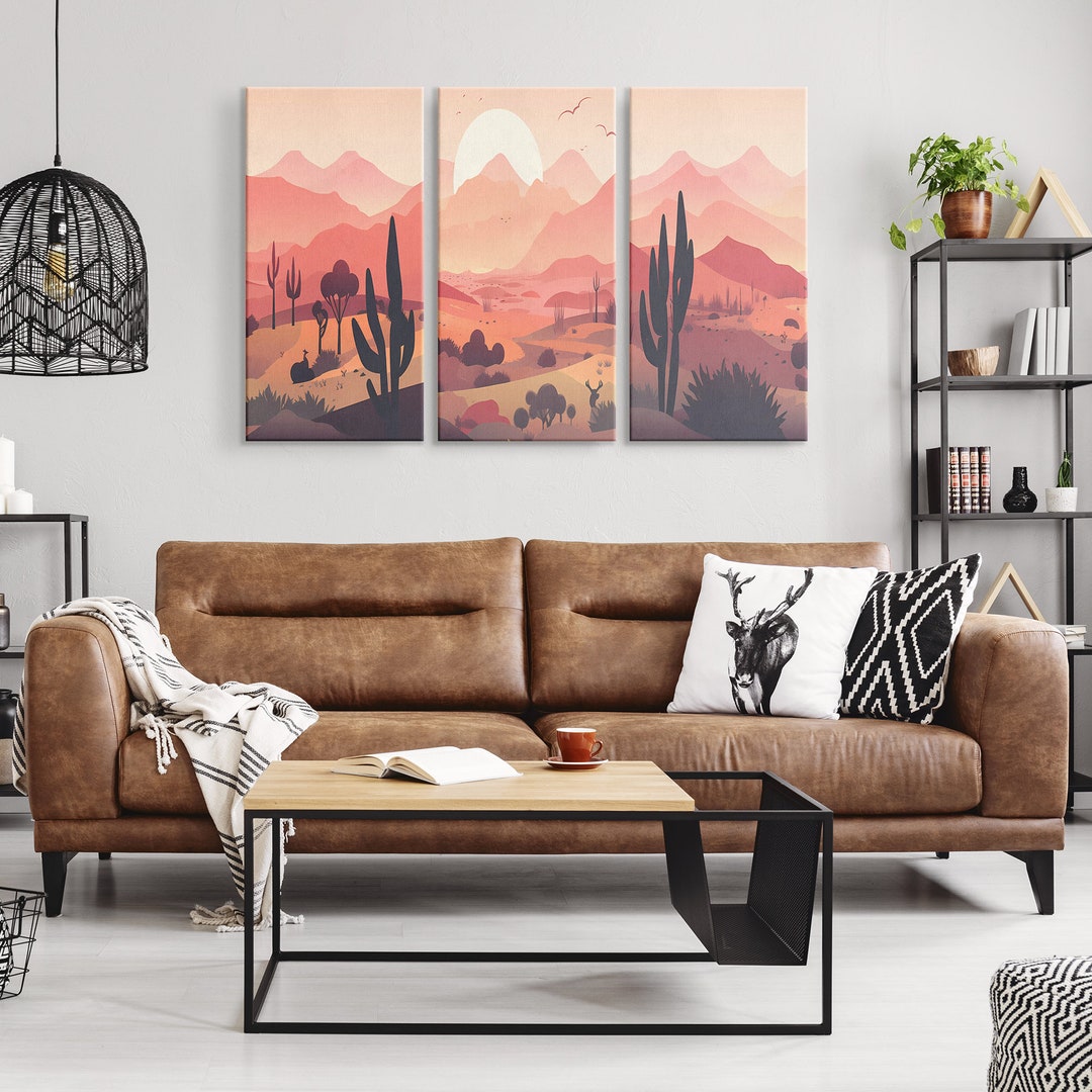 Boho Desert Scene Canvas Wall Art - Etsy