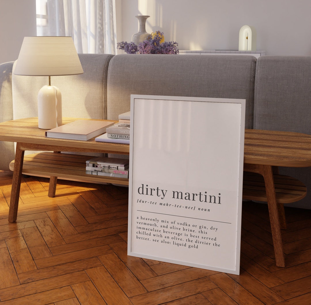 Dirty Martini Definition Print, Wall Art Print, Printable Poster ...