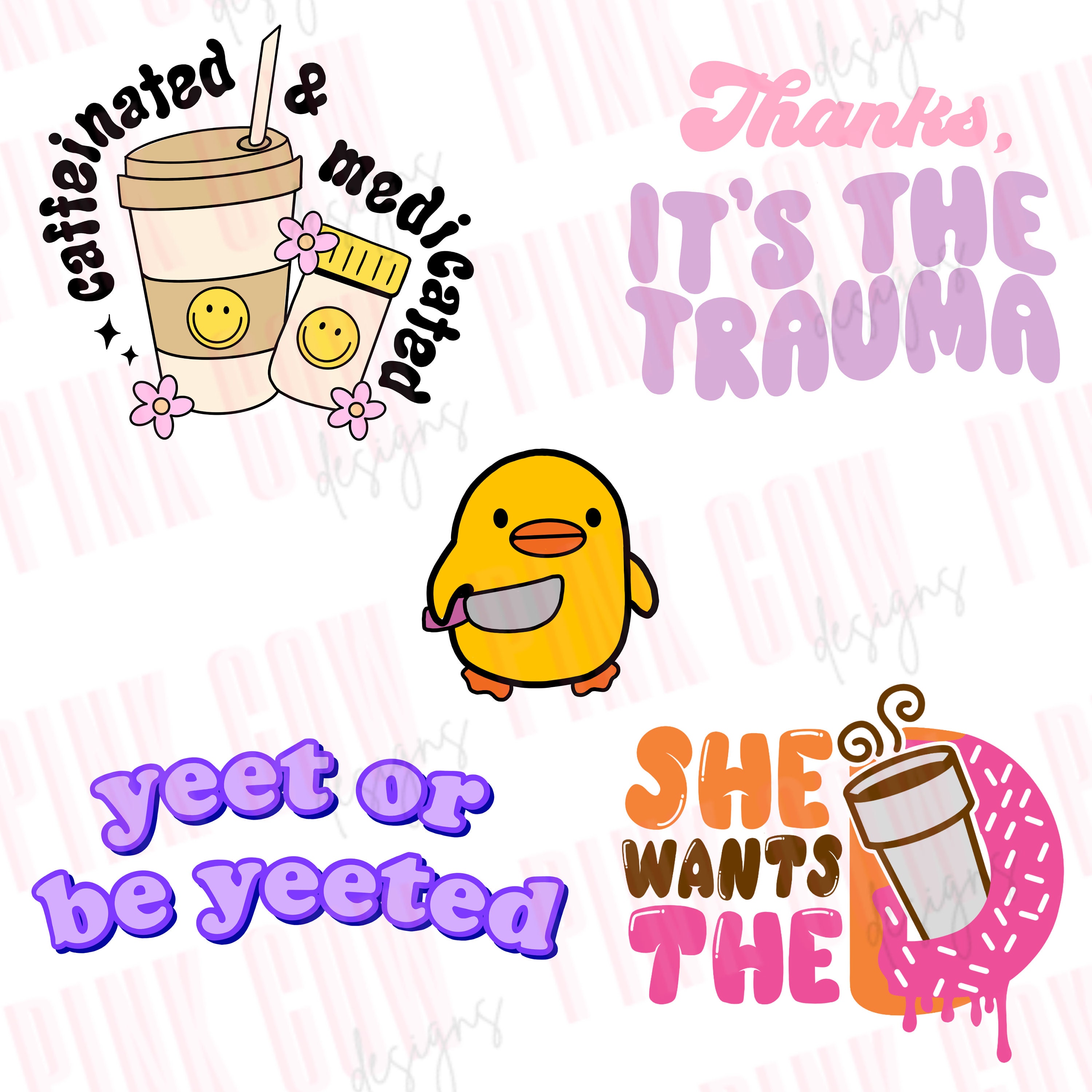 Funny Humor Meme PNG SVG Bundle for Shirts Totes, Mental Health Design ...