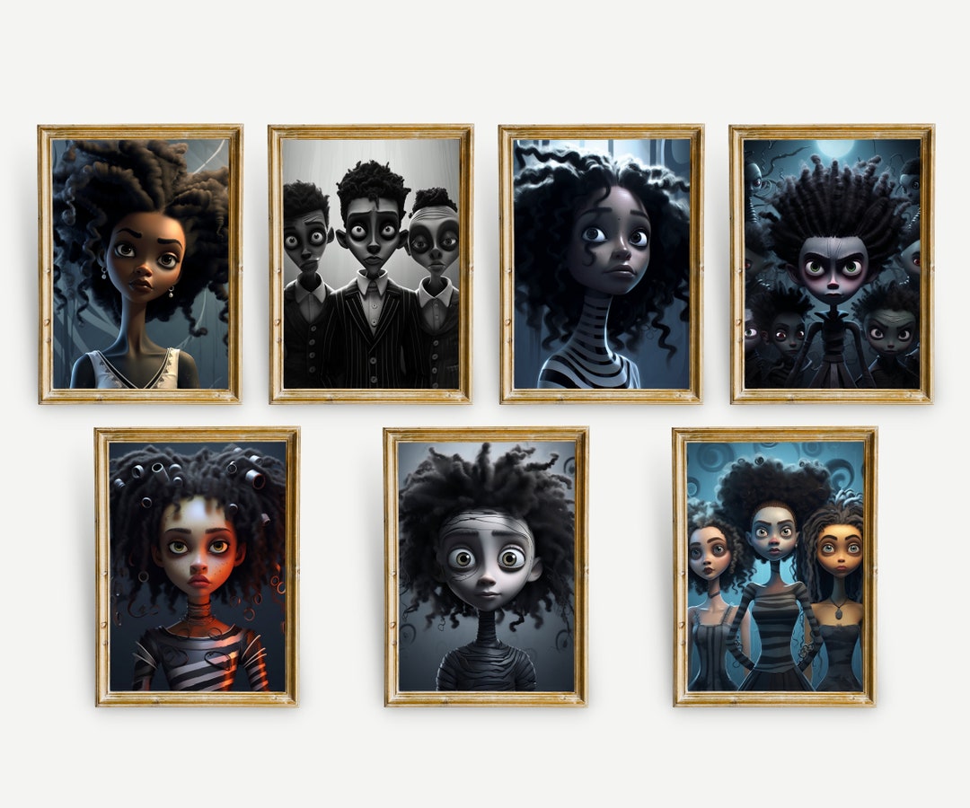 Tim Burton Kids Black Art Halloween Art Set of 7 Bundle - Etsy