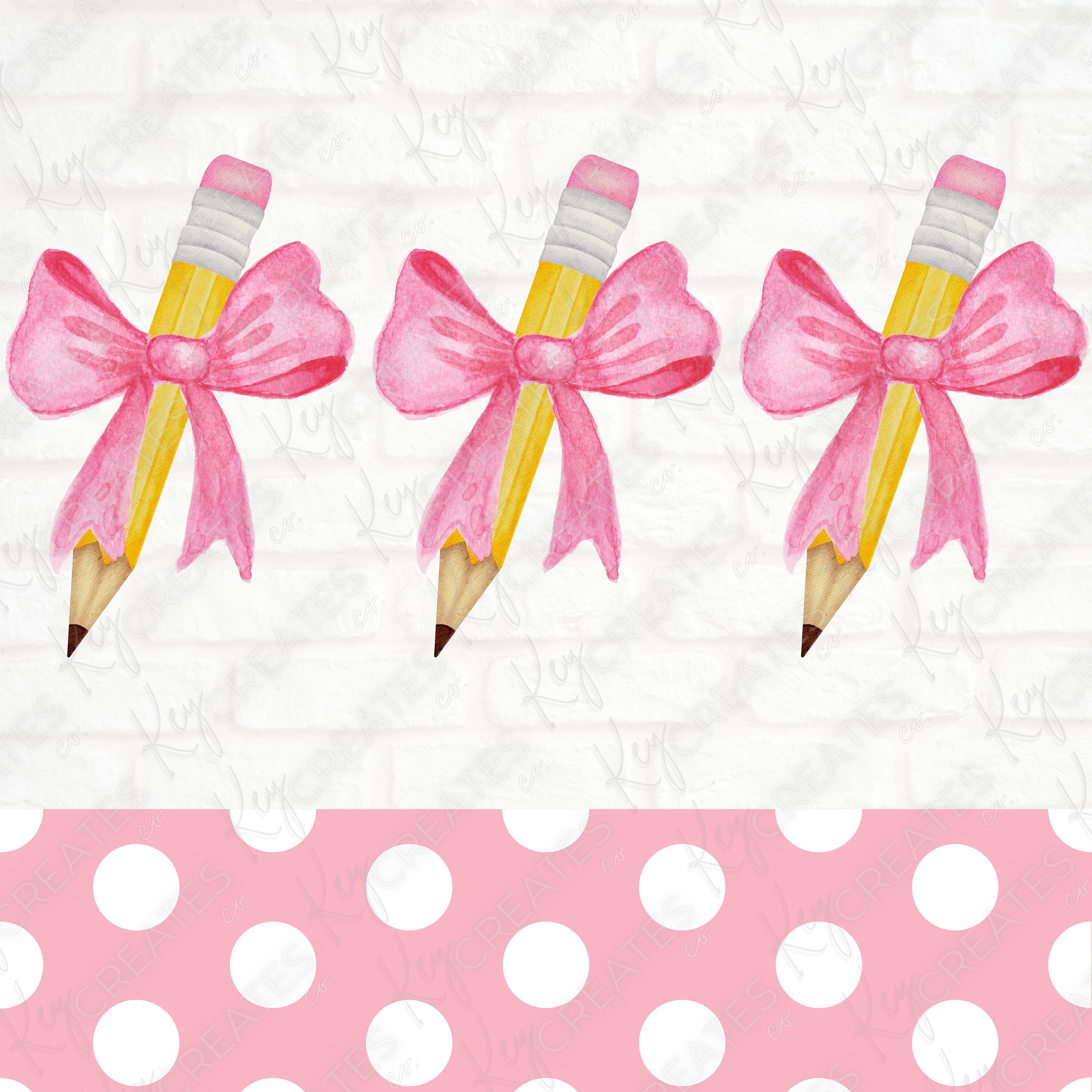 Pencils With Bows Png, Back to School Digital Download, Girly School ...