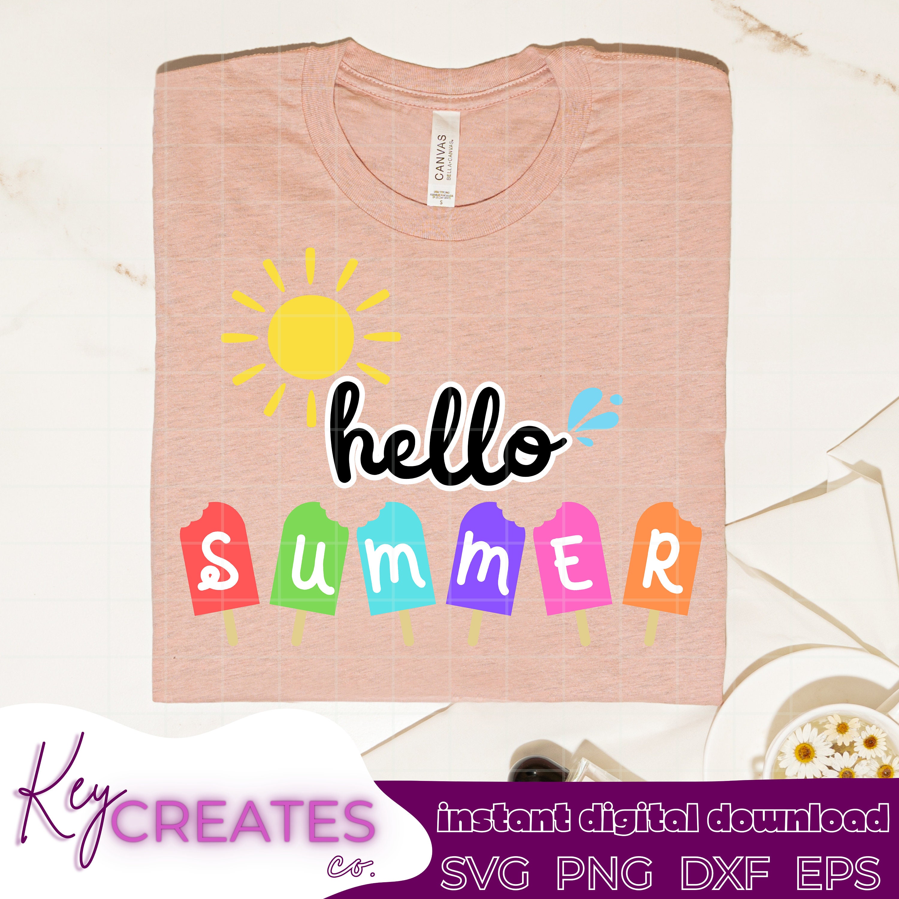Hello Summer Svg, Summer Svg, Hello Summer Popsicle Svg, Svg Files for ...