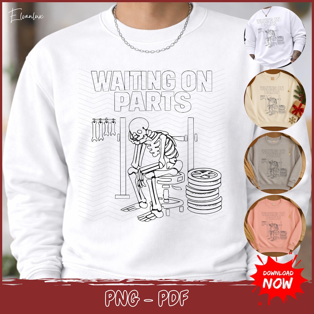 Waiting on Parts PNG: Funny Skeleton Mechanic Humor Auto Repair Garage ...