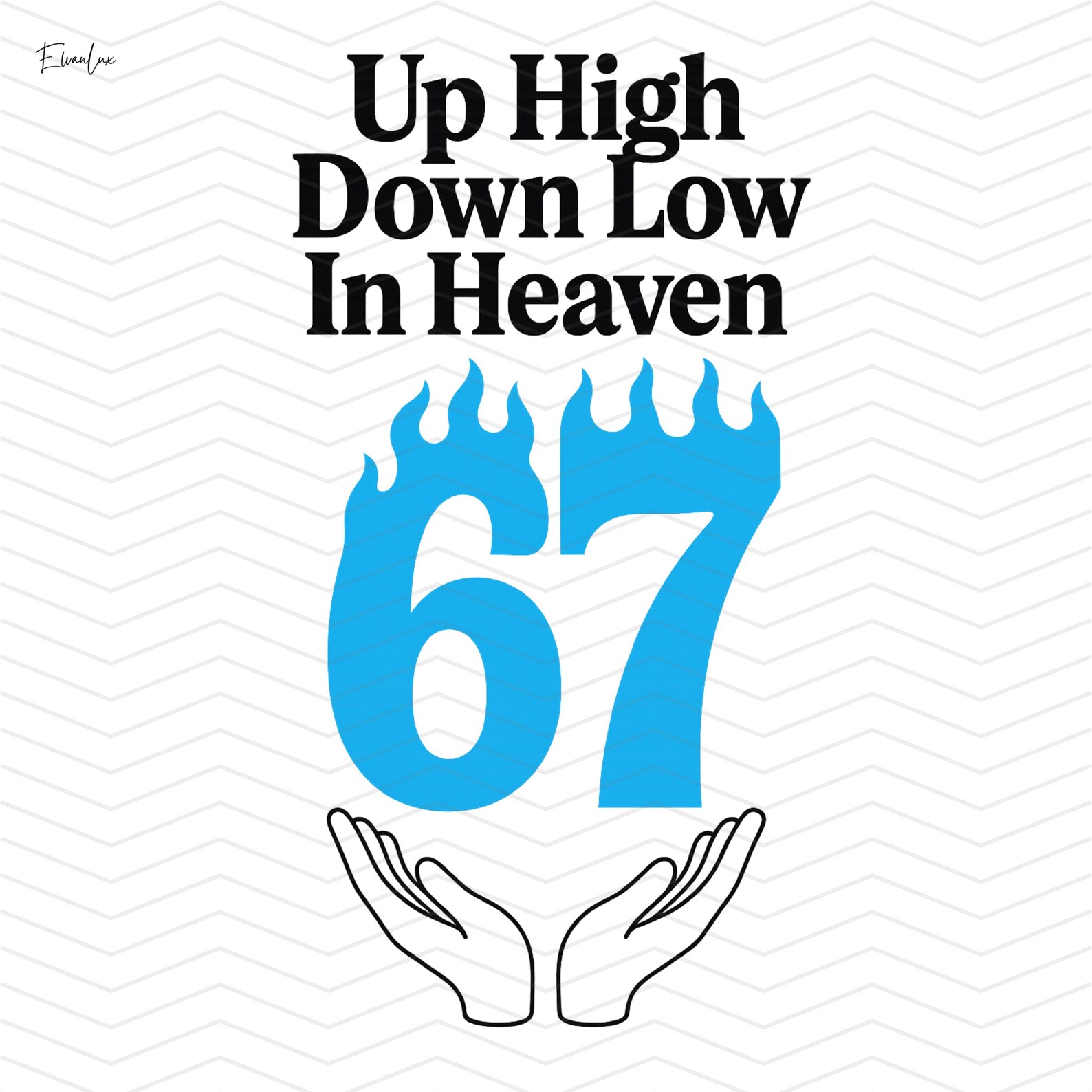 Up High Down Low in Heaven 67 PNG: Funny Angel Number Meme (digital ...
