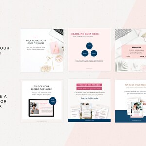 The Alyssa Instagram Squares Canva Templates - Etsy