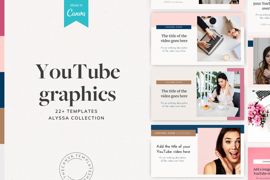 The Alyssa Youtube Canva Templates - Etsy