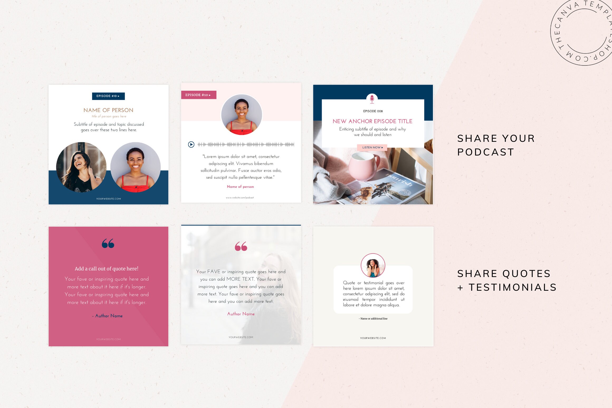 The Alyssa Instagram Squares Canva Templates - Etsy