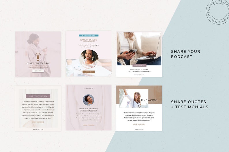 The Eva Instagram Squares Canva Templates - Etsy