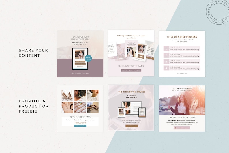 The Eva Instagram Squares Canva Templates - Etsy