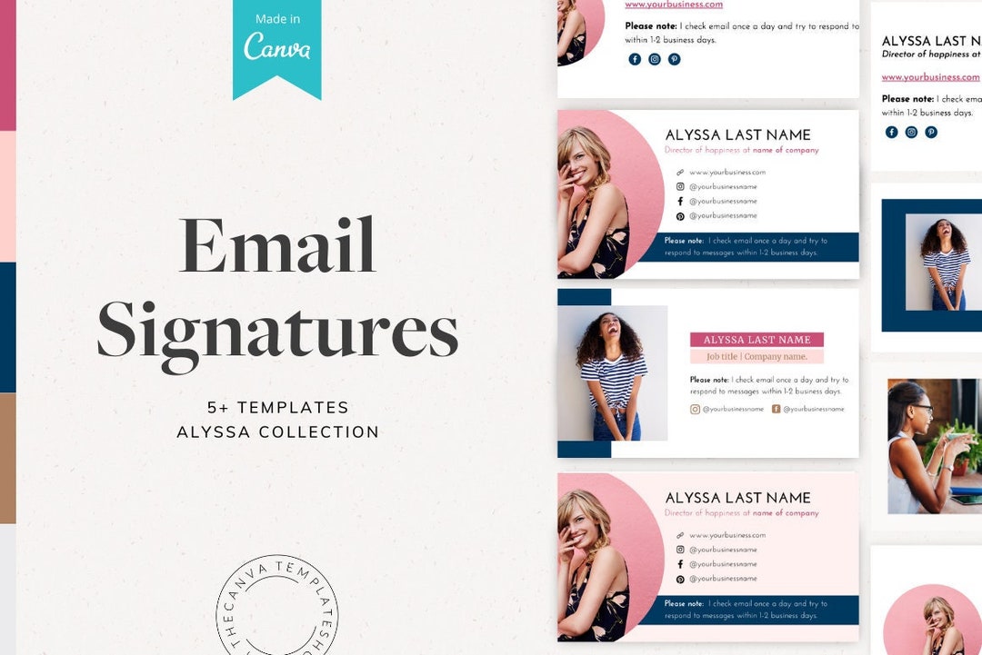 The Alyssa Email Signature Canva Template - Etsy