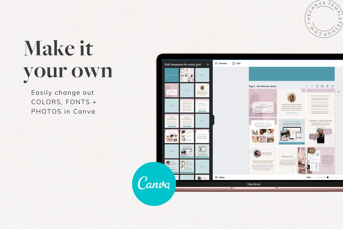 Eva 9 Grid Instagram Canva Templates - Etsy