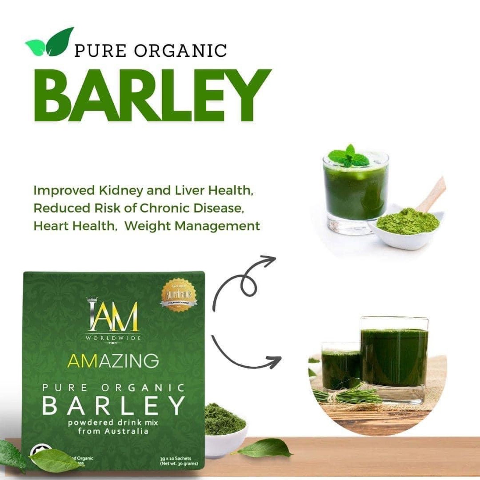 PURE Sealed BARLEY POWDER 20 Sachets - Etsy