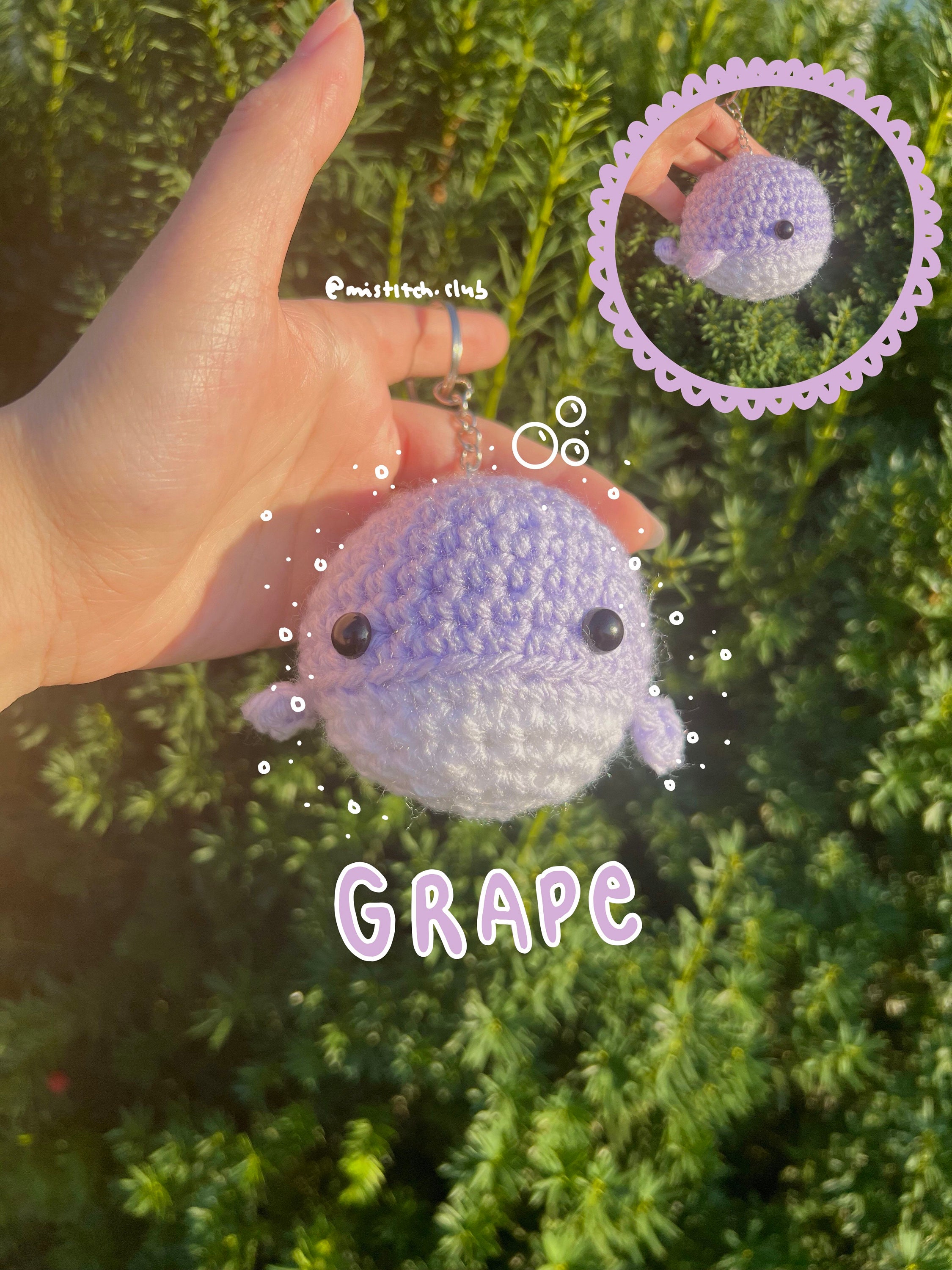 Crochet Mini Whale Keychain - Etsy