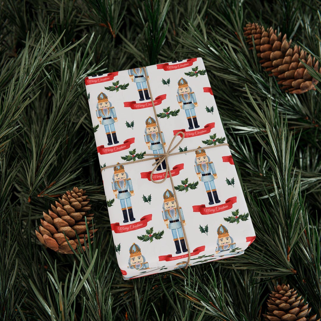 Nutcracker Wrapping Paper, Christmas Wrapping Paper, Christmas Wrapping ...