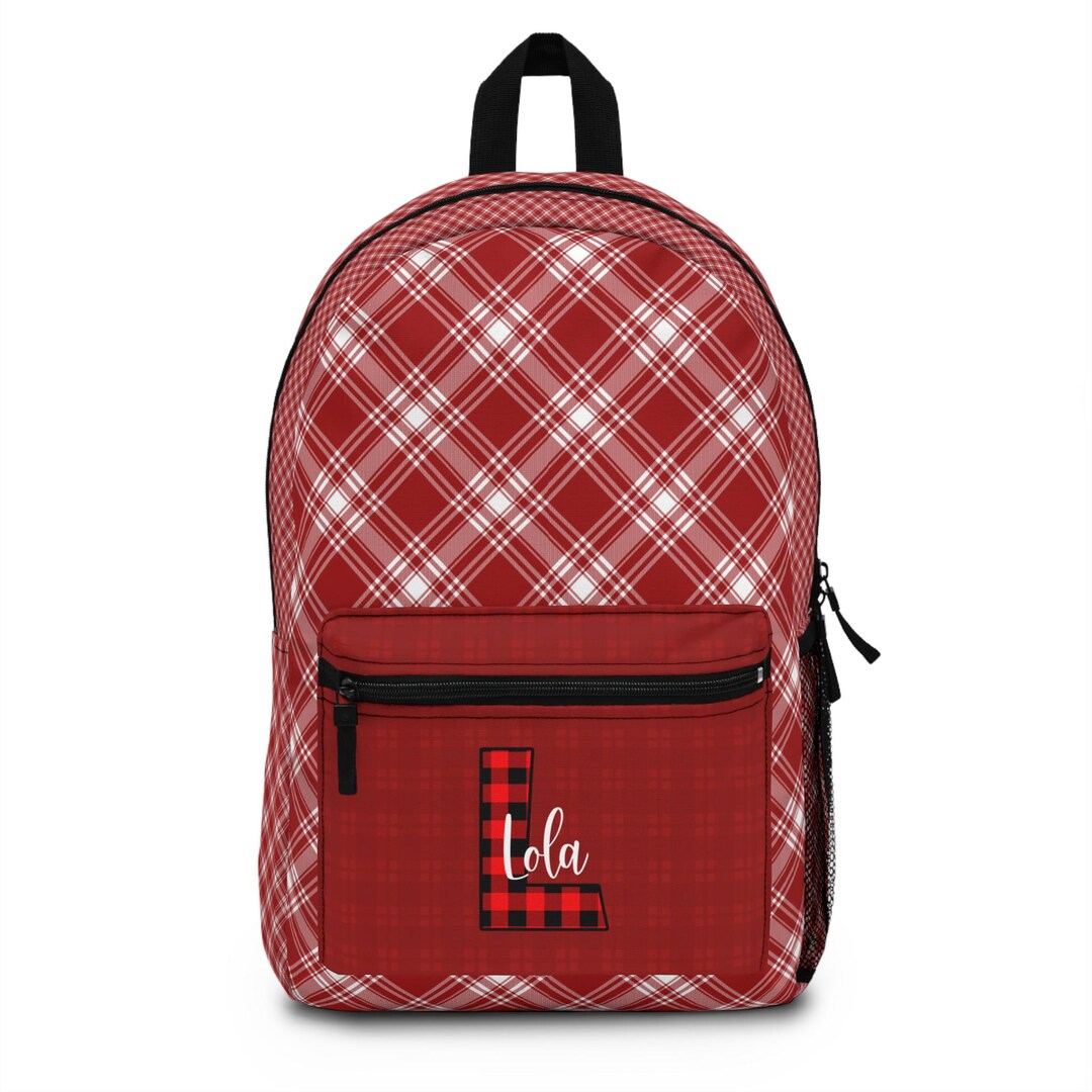 Plaid Backpack , Red Plaid Backpack, Pattern Backpack ,back to School ...