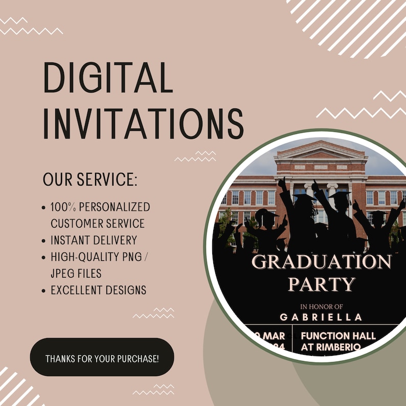 Digital Graduation Party Invitation,modern College Announcement Invite ...