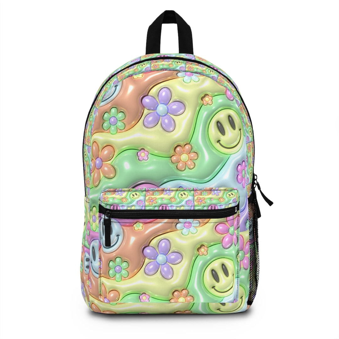 Smile Face Inflated Design Backpack ,back to School, Smiley Face Bag ...