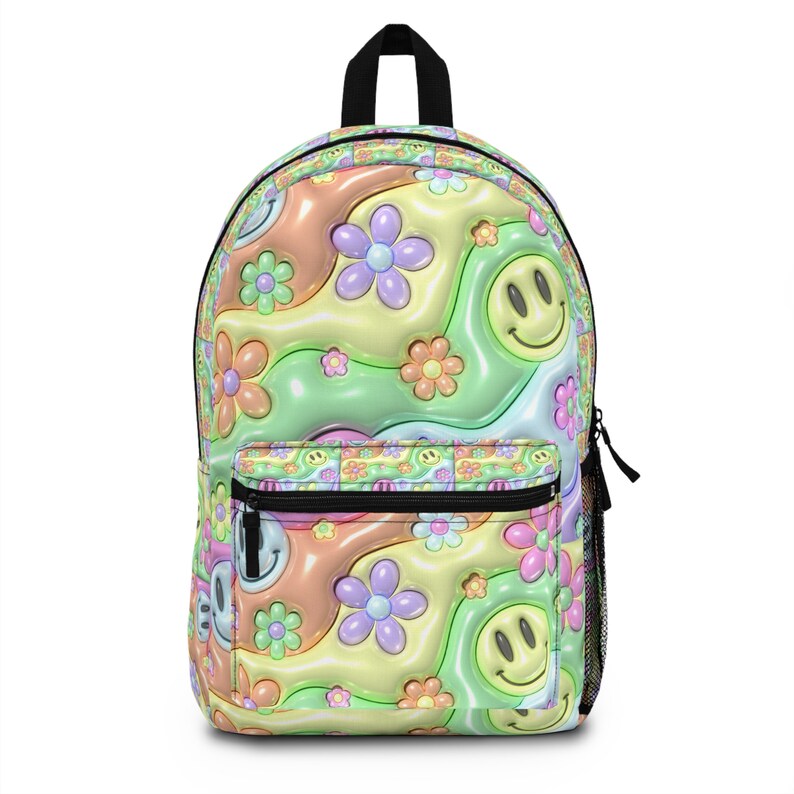 Smile Face Inflated Design Backpack ,back to School, Smiley Face Bag ...