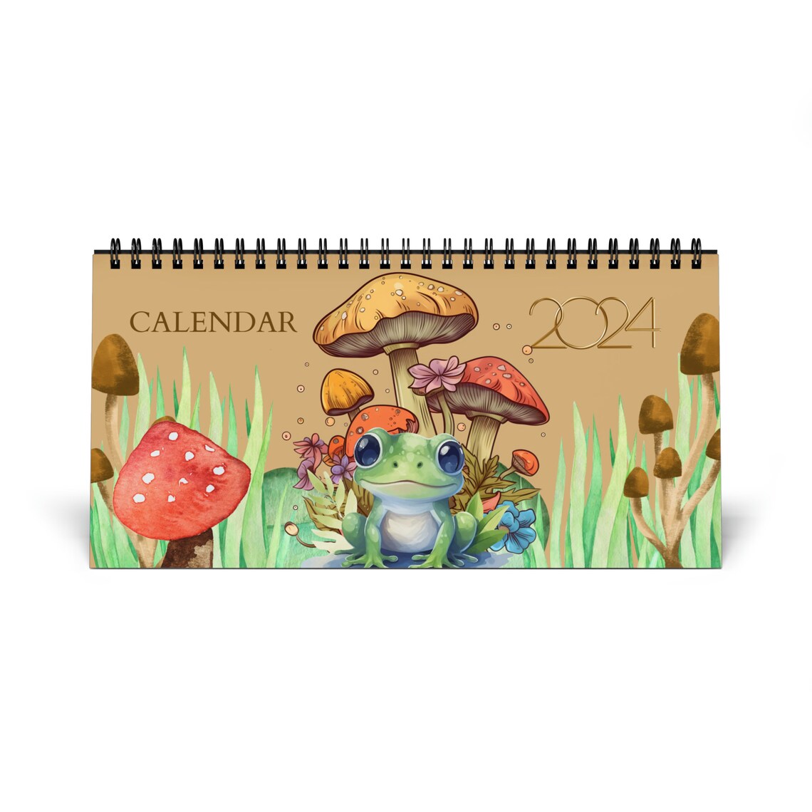 Cottagecore Mushrooms Frogs Calendar, Desktop Calendar 2024, Mushrooms ...