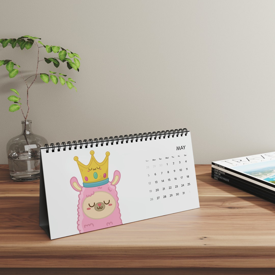 Cute Alpaca Calendar, Desktop Calendar 2024, Llama Monthly Calendar ...