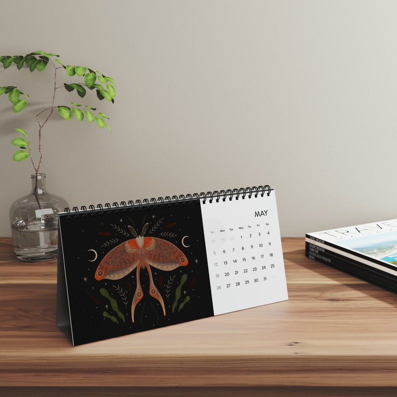 Desktop Calendar 2024, Cottagecore Decor,monthly Calendar, Illustrated ...
