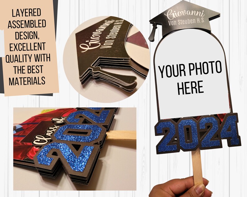 Graduation Fans Paddle 2024, Photo Personalized College or High School ...