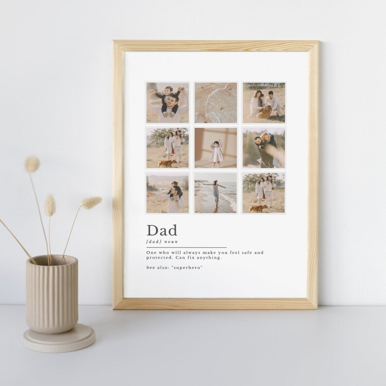 PRINTABLE Noun Dad Fathers Day Gift Collage, Daddy Photo Collage ...