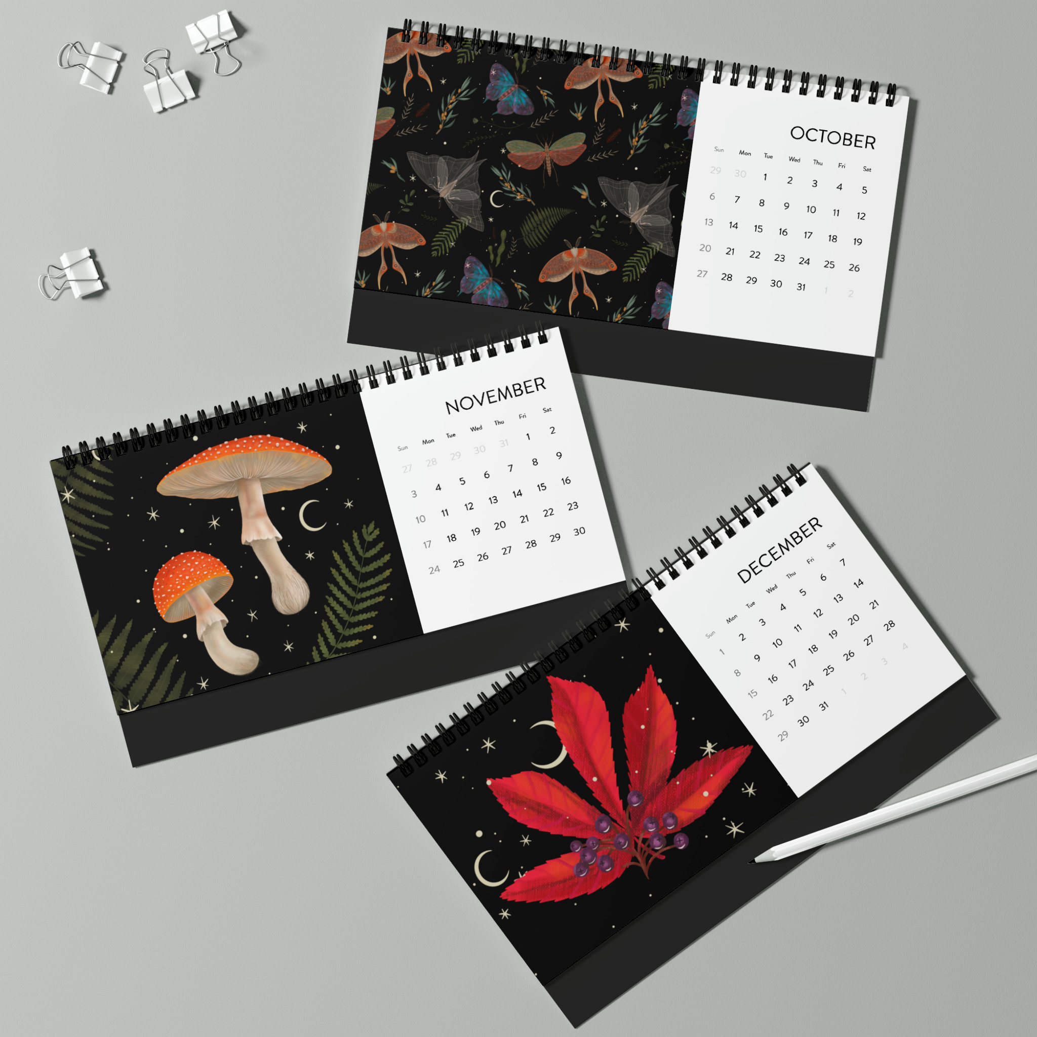 Desktop Calendar 2024, Cottagecore Decor,monthly Calendar, Illustrated ...