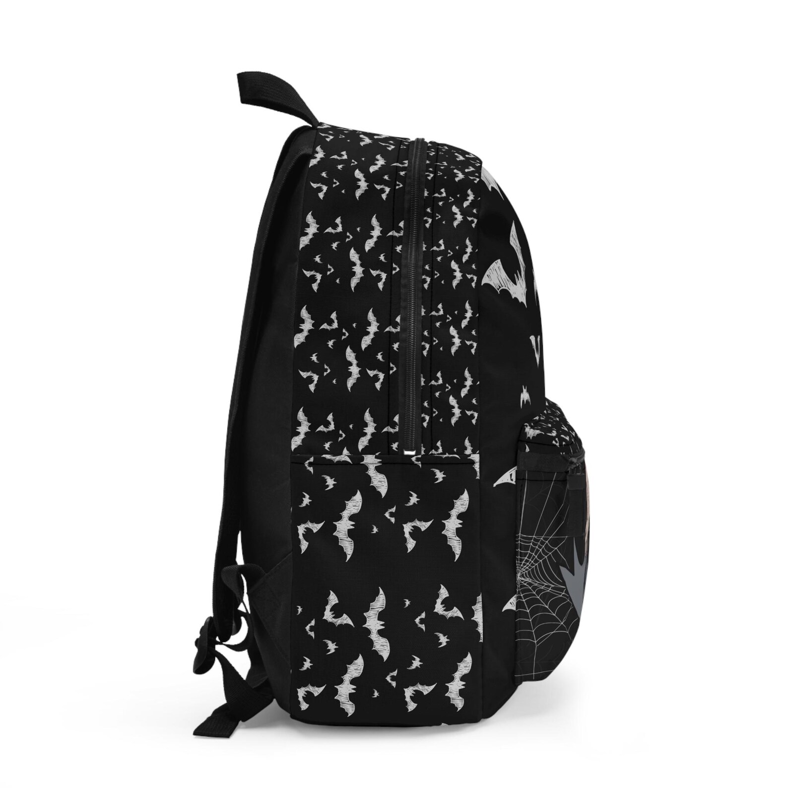 Bat Backpack , Custom Gothic Pattern Backpack ,back to School, Black ...