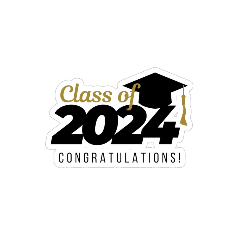 Class of 2024 Transparent Outdoor Stickers, Die-cut, College Graduation ...
