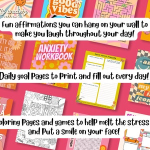 Anxiety Worksheets | Anxiety Coloring Pages | Instant Digital Download ...