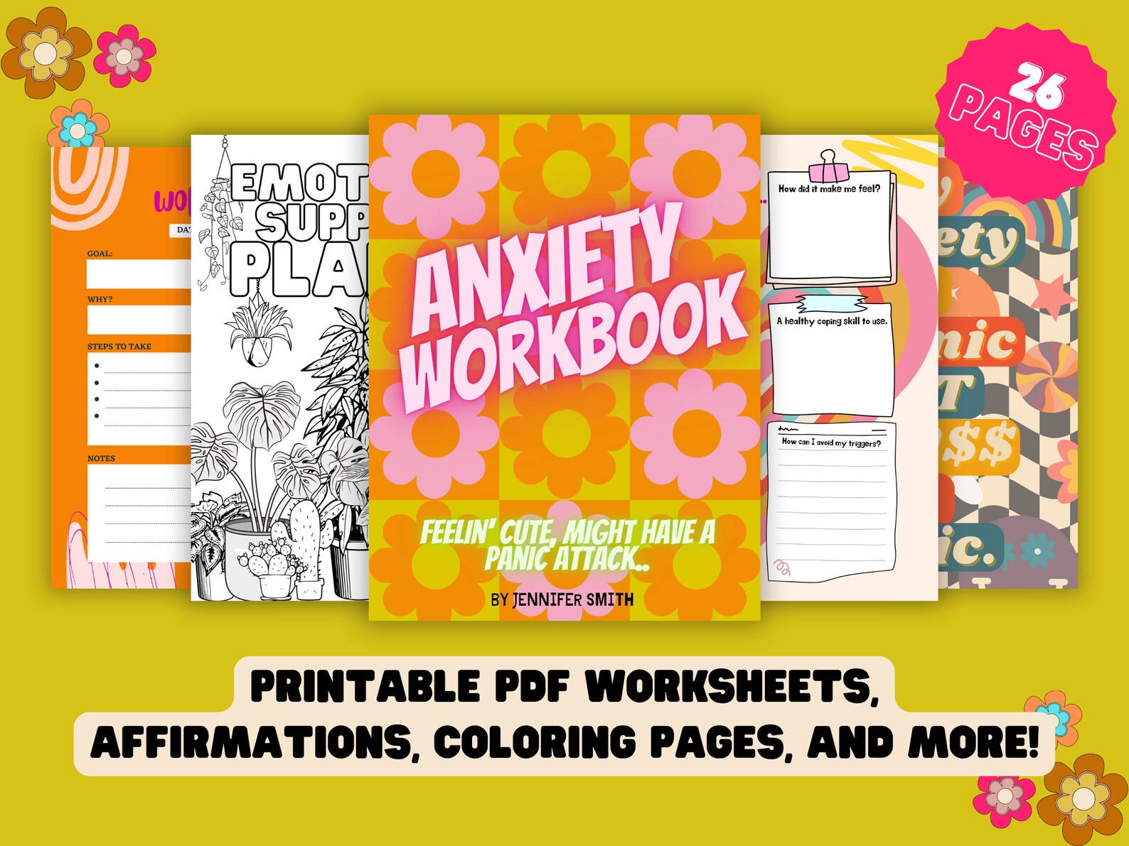Anxiety Worksheets | Anxiety Coloring Pages | Instant Digital Download ...