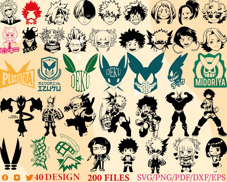 Explore Our Anime Bundle SVG With 40 Unique Designs! Instantly Download ...