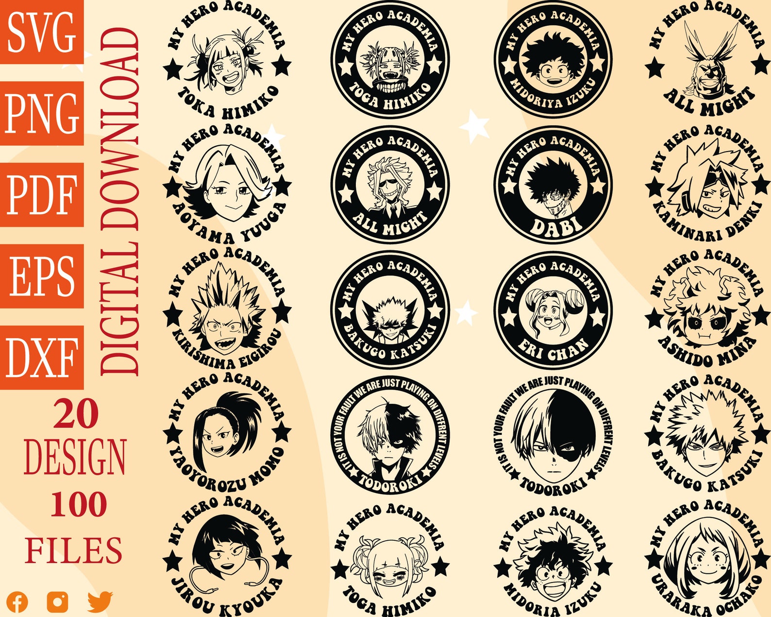 Explore Our Anime Bundle SVG With 20 Unique Designs Instantly Download ...